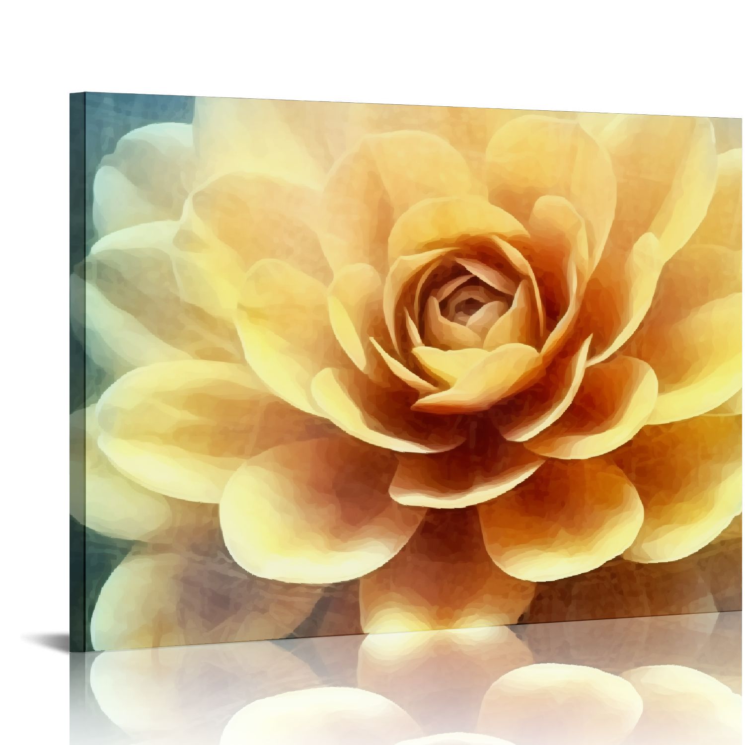 Yellow Flowers Canvas Wall Art Framed Decor - Vintage Style | eBay