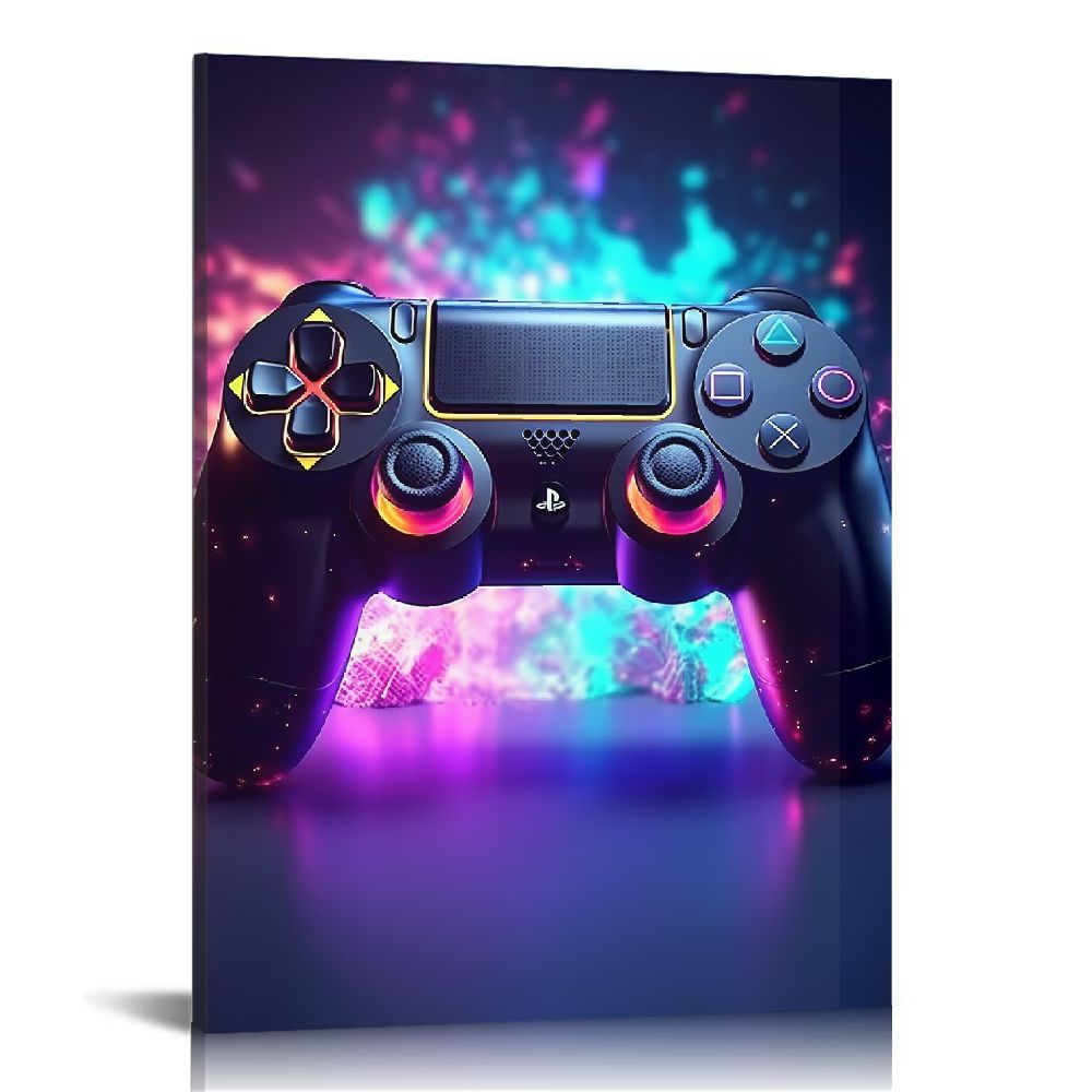 Gaming Art Posters for Boys Room Decor, Abstract Gamepad Wall Art | eBay